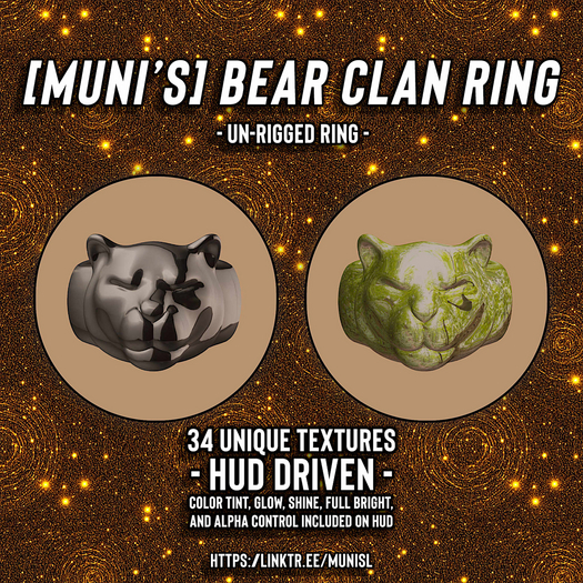 Second Life Marketplace - [ Muni's ] Bear Clan Ring (Un-Rigged)